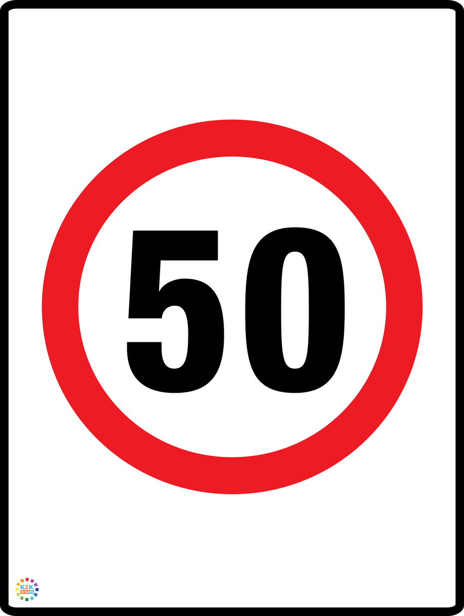 Speed Limit 50 Kph Sign | K2K Signs Australia
