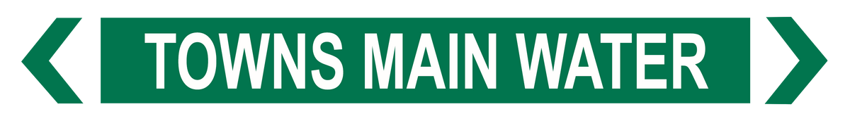 Towns Main Water - Pipe Marker Sign | K2K Signs Australia