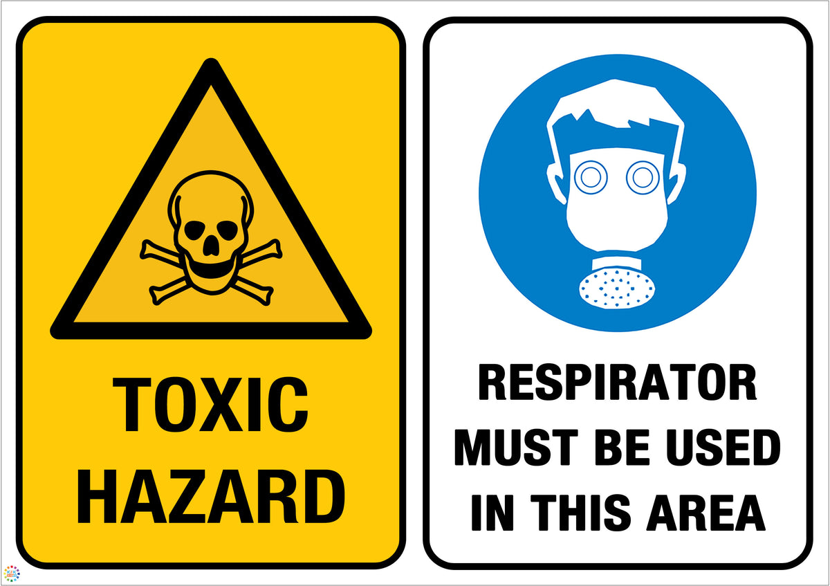 Toxic Hazard - Respirator Must Be Used In This Area Sign | K2K Signs ...