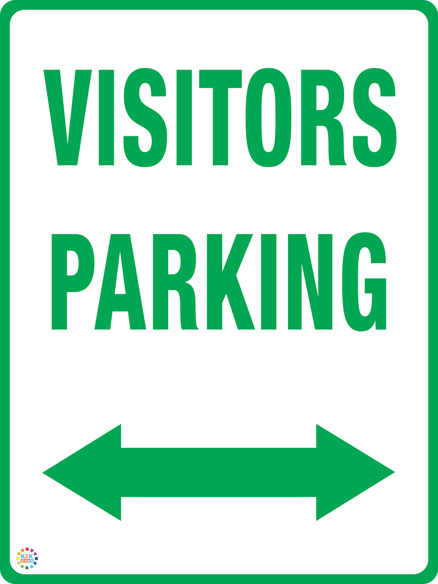 Visitors Parking (Two Way Arrow) Sign | K2K Signs Australia